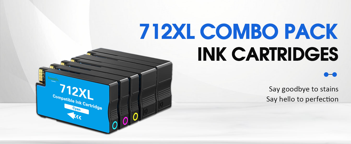 Amazon.com: 712XL 712 Ink Cartridges High Yield (5-Pack, 80-ml 2Black + 29-ml 1Cyan/1Magenta ...