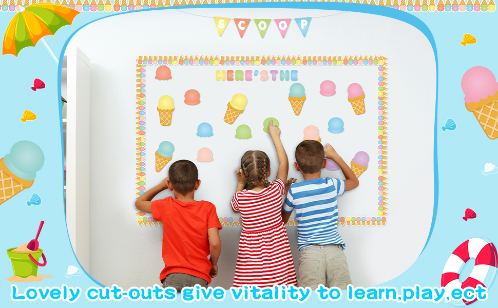 Amazon.com: AsodSway Summer Ice Cream Bulletin Board Cutouts Classroom ...