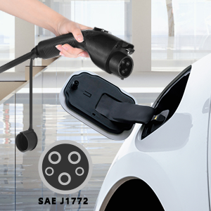 Amazon | joy all 電気自動車充電器 110V-240V SAE J1772 EV 充電ケーブル 4つ電流モード切替可能 8A/10A/13A/15A 電気自動車充電ケーブル長7 ...