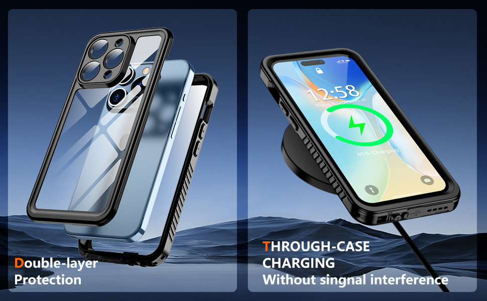 Amazon.com: Oterkin for iPhone 15 Pro Max Case Waterproof, Full Body Rugged Phone Case with ...