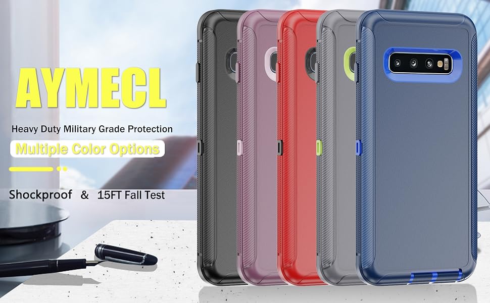 Amazon.com: AYMECL for S10 Case,Galaxy S10 Case,[Military Grade] 3 in 1 Full Body Shockproof ...