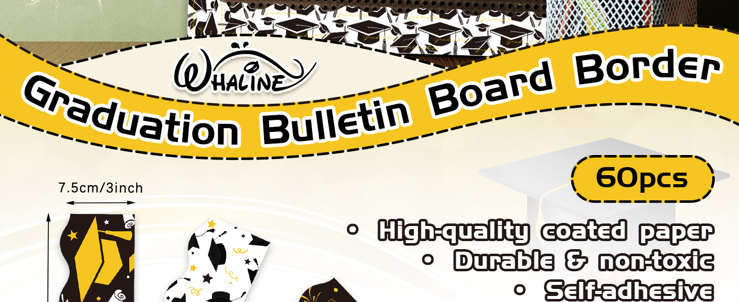 Amazon.com: Whaline 69Ft Graduation Bulletin Board Border Congrats Grad ...