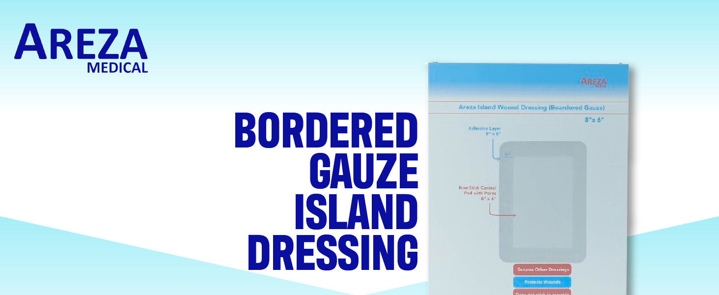 Amazon.com: Bordered Gauze Island Dressing 8" x 6" Sterile Latex Free 30 Per Box; Wound Dressing ...