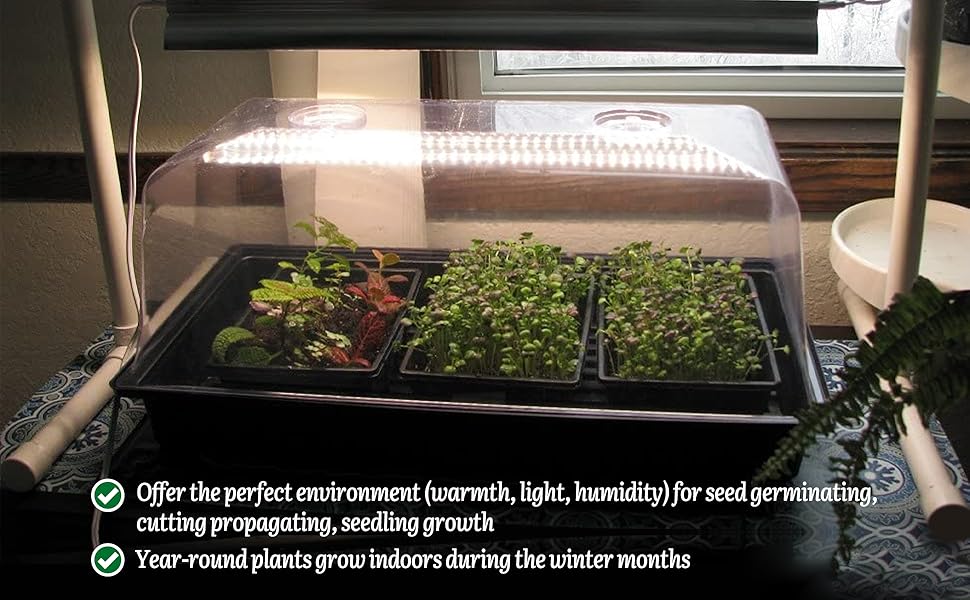 Amazon.com : SOLIGT 1020 Size Seed Starter Kit with Grow Light and Heat Mat - Strong Seed ...