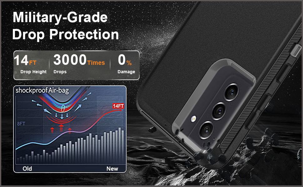 Amazon.com: YKHJKLEC for Samsung Galaxy S21 FE 5G Case, with 2Pcs [Nano Explosion-Proof Film ...