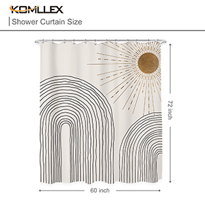Amazon.com: KOMLLEX Boho Abstract Sun Arches Shower Curtain Mid Century Rainbow Modern ...