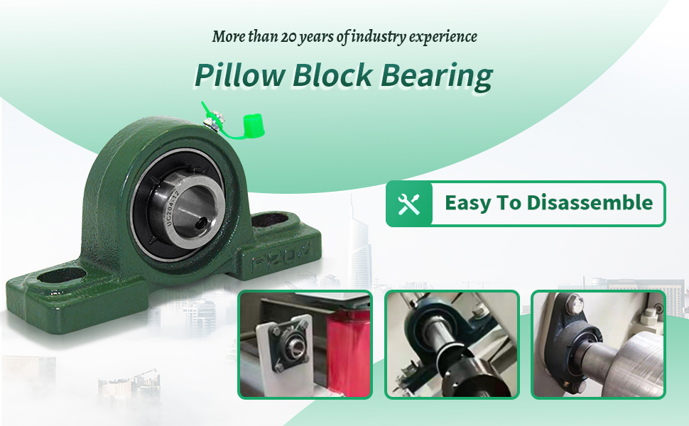 Grewirifc UCP204-12 Pillow Block Bearings (2 Pack) - 3/4 inch Bore, 2 Bolt Flange Mounted, Solid ...