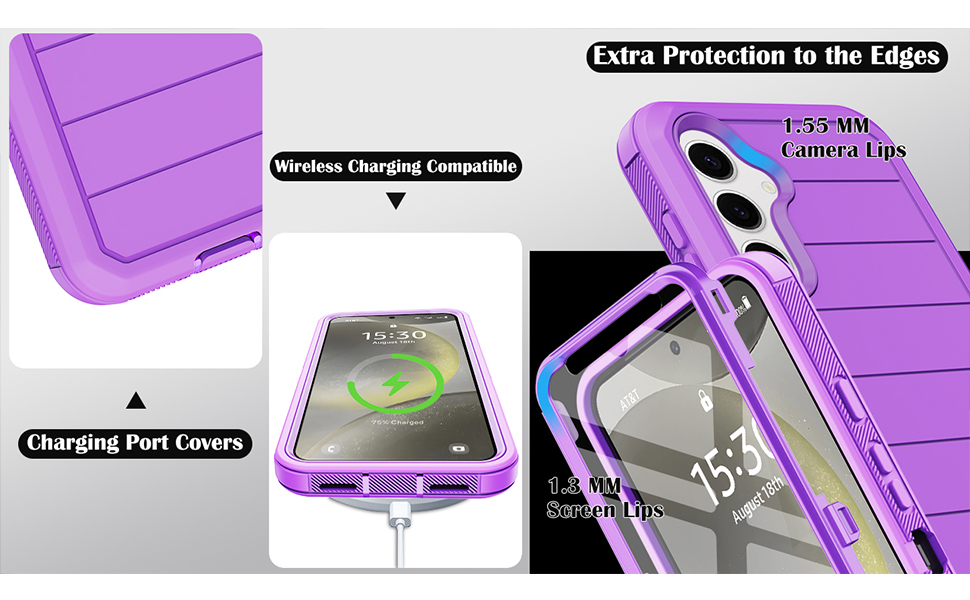 Amazon.com: KECAI for Samsung Galaxy S24 Plus Case with Belt Clip Holster & Kickstand,Built-in ...