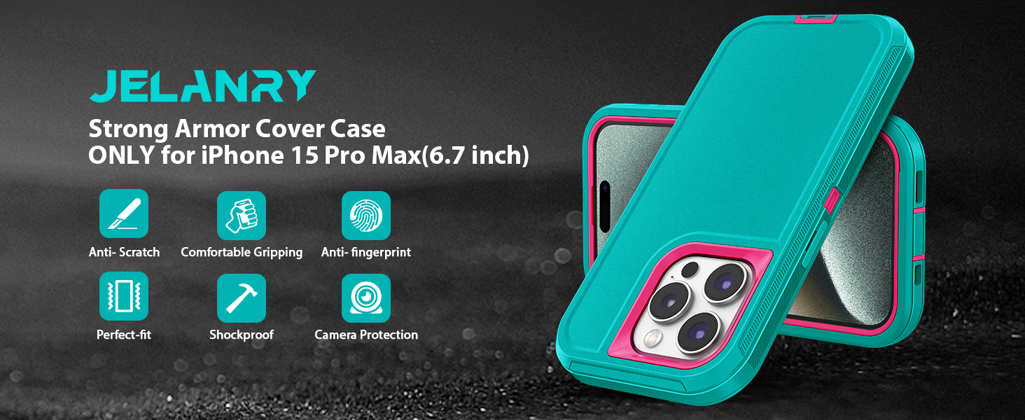 Amazon.com: Jelanry Compatible with iPhone 15 Pro Max Case Heavy Duty Protective Rugged Phone ...