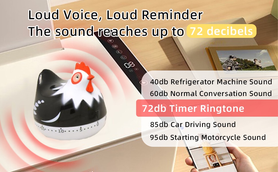 Amazon.com: YYMTTOR Cute Chicken-Shaped Kitchen Timer – 60-Minute Mechanical Timer for Cooking ...