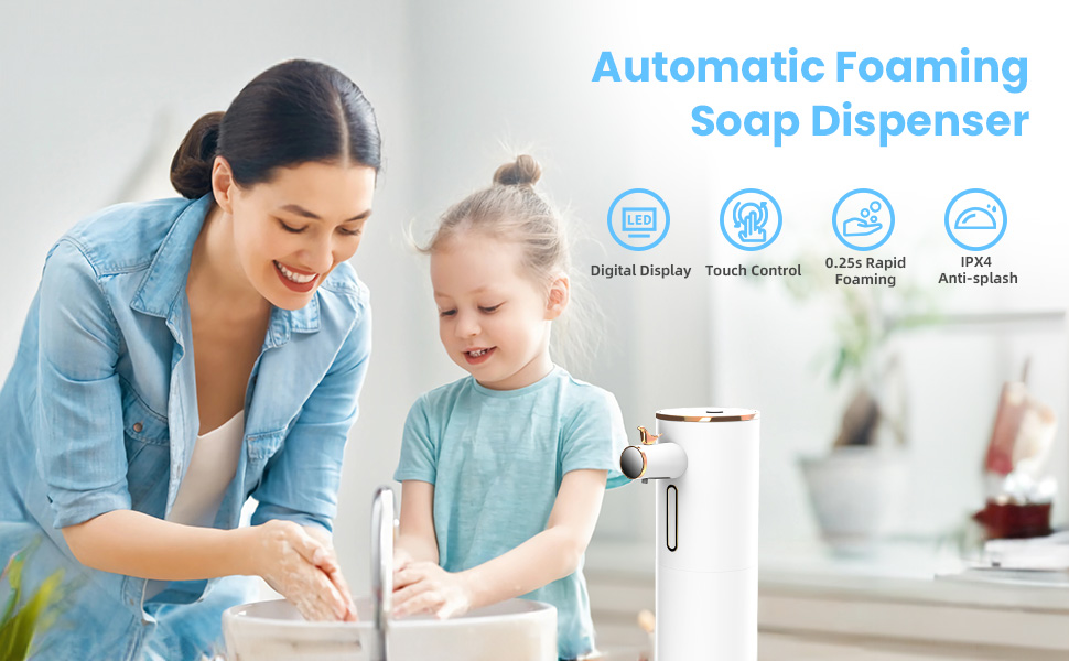 Amazon.com: FLOCNOKY Automatic Soap Dispenser, Foaming Soap Dispenser Touchless, 3 Levels ...