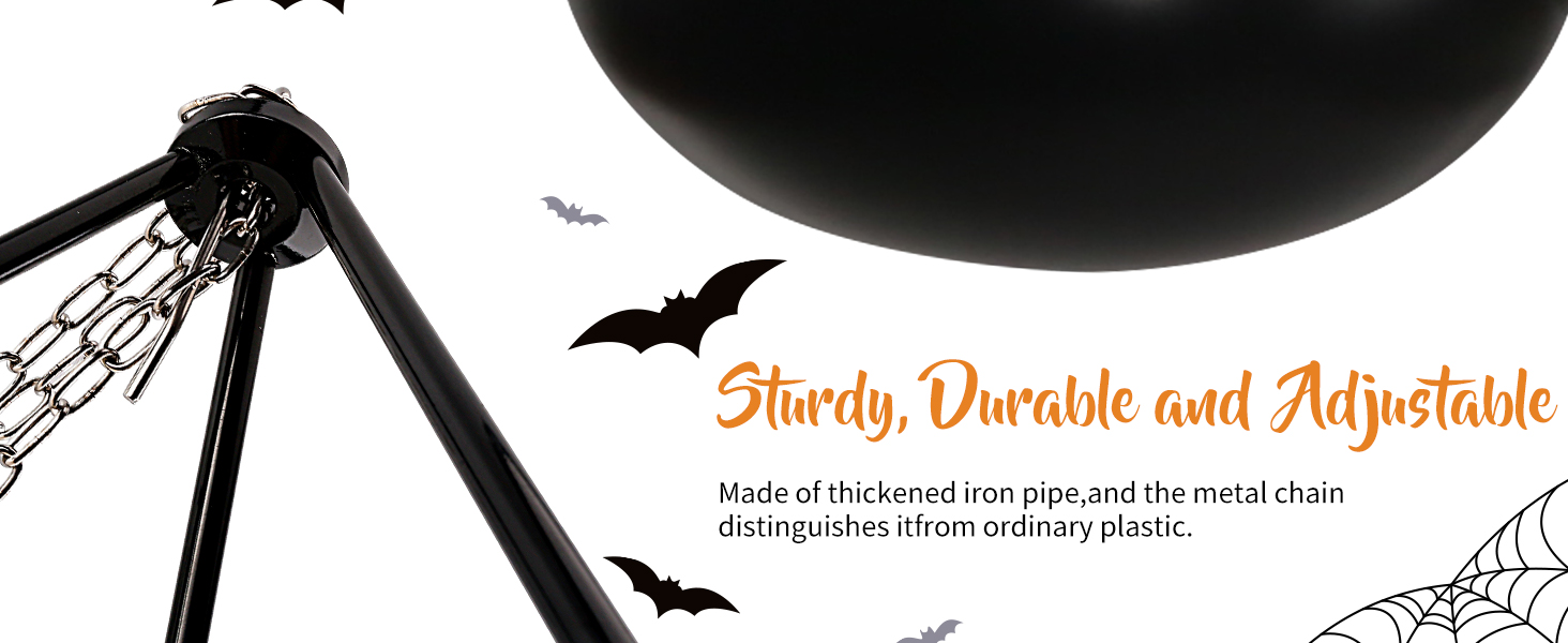 Amazon.com : SpringFlower Halloween Outdoor Decorations,13 inch Large Witches Cauldron On Tripod ...