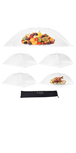 Amazon.com | Lauon Food Cover Mesh Food Tent, 1 (40"X24") & 4 (17"X17"), 5 Pack, White Nylon ...