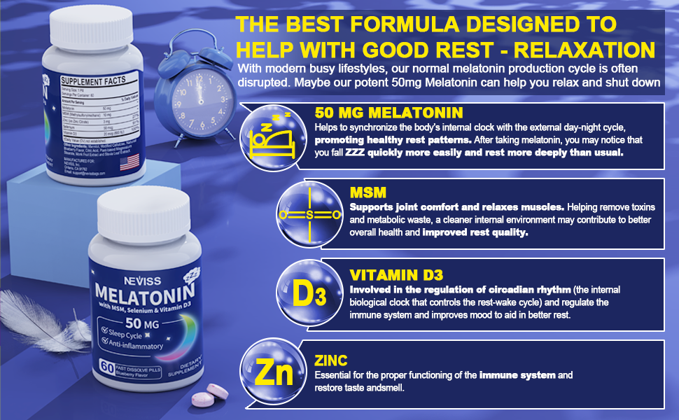 Amazon.com: Melatonin 50 mg for Adults - Fast Dissolve & Chewable Sublingual Sleep Supplement ...