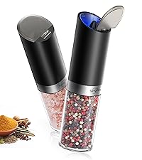 Amazon.com: Sangcon Gravity Electric Salt and Pepper Grinder Set Shakers - UPGRADED RECHARGEABLE ...