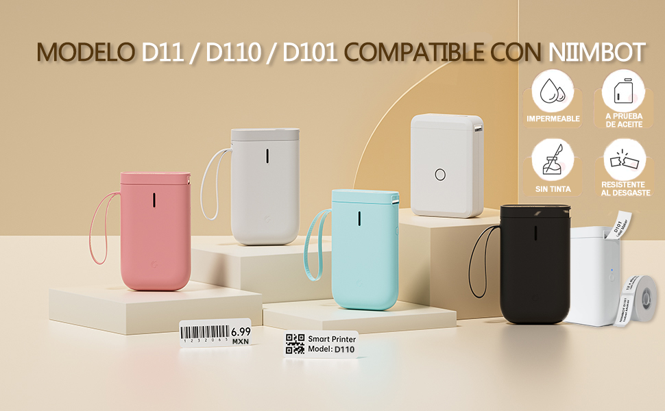 Etiquetas Adhesivas de Papel para Etiquetas NIIMBOT D11/D110/D101 Impresora de Etiquetas ...