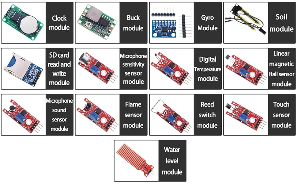 DIGISHUO 45 Pcs Sensors Assortment Kit with Storage Case |45 Sensors ...