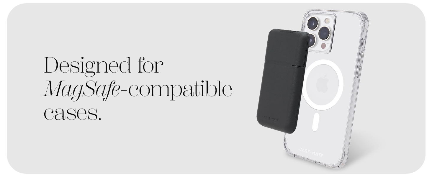 Amazon.com: Case-Mate Magnetic Wallet for iPhone [Card Holder] Vegan Leather MagSafe Case [Holds ...