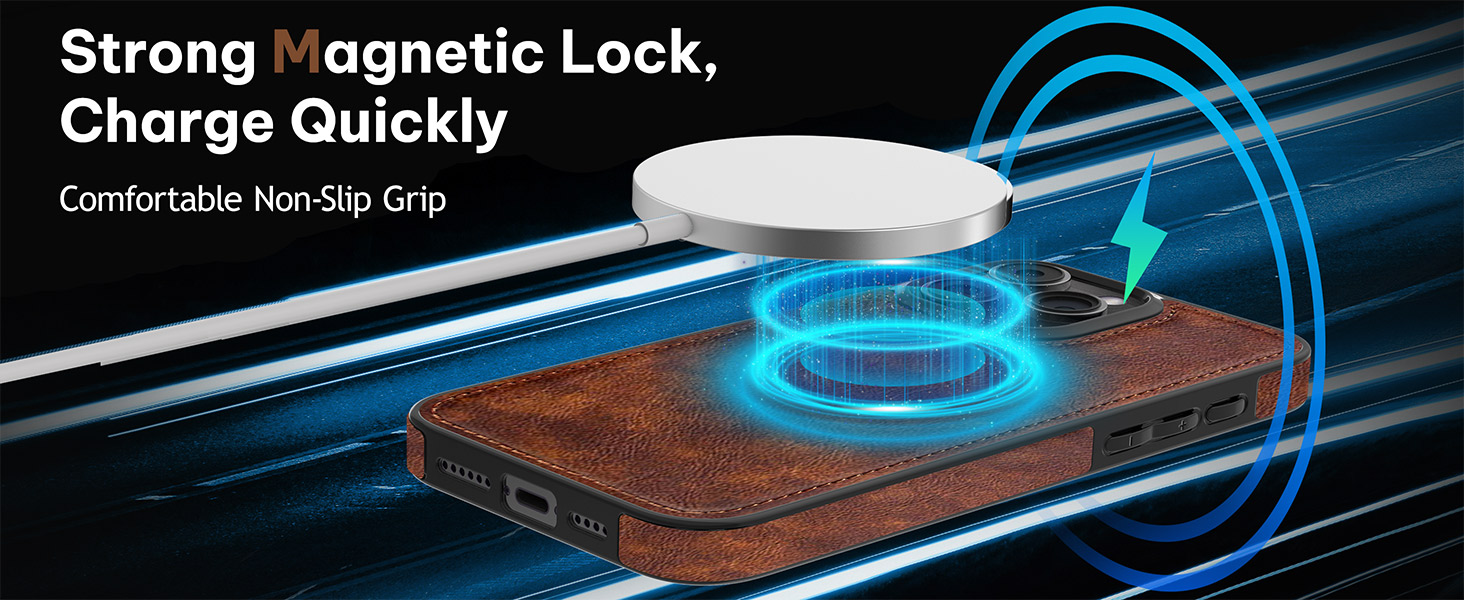 Amazon.com: LOHASIC for iPhone 15 Pro Leather Case Compatible with Magsafe, Slim Luxury PU Non ...