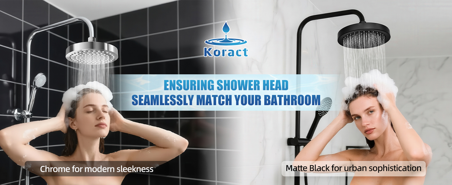 Koract Shower Head High Pressure Rain Premium Quality Luxury Design Anti-Clogging Silicone ...