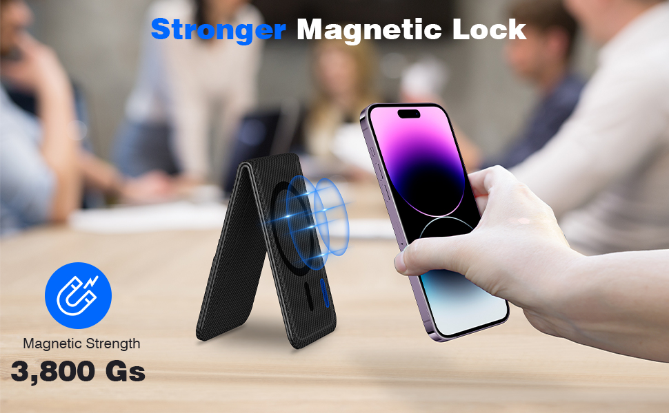 Amazon.com: TopMade 2-in-1 MagSafe Wallet with Adjustable Stand, Magnetic Wallet, 5 Card Slots ...