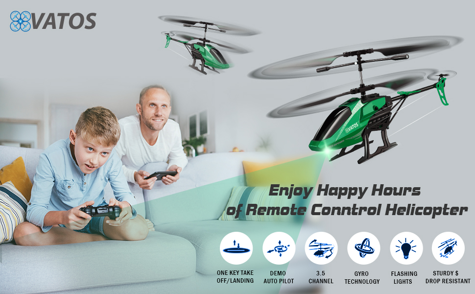 VATOS RC Helicopter, Remote Control Helicopter for Kids Altitude Hold Hobby RC Airplane with ...