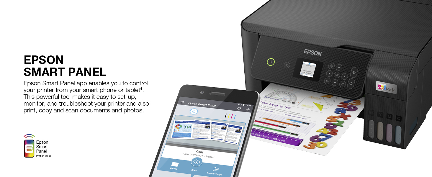 Epson EcoTank L3260 Home ink tank printer A4, colour, 3 in 1 with WiFi and SmartPanel App ...