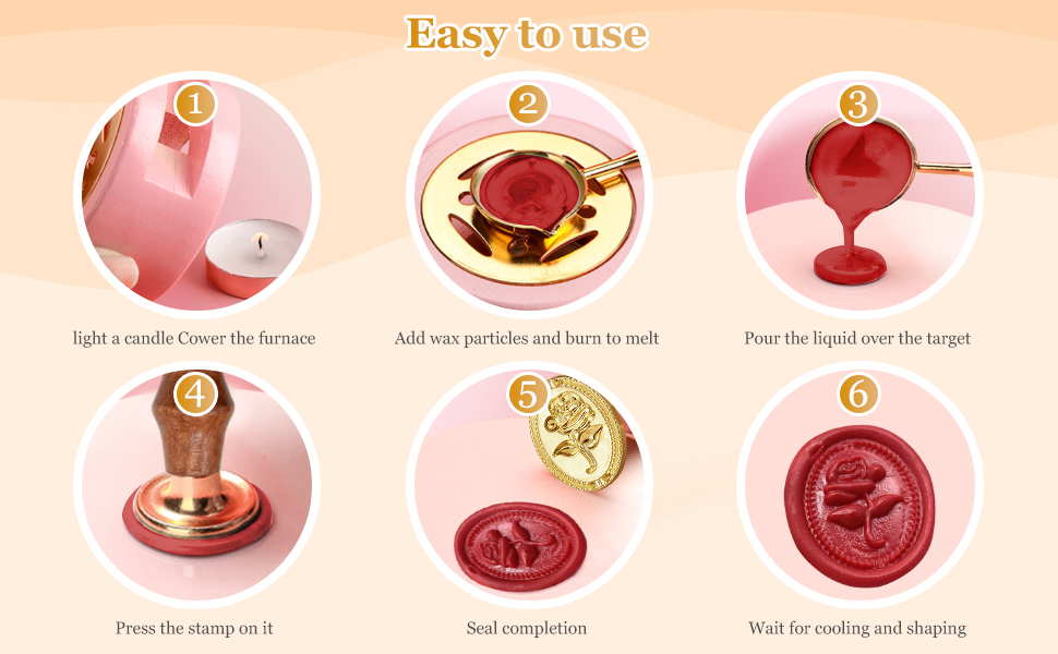 Amazon.com: LIQALU 6 Pcs Wax Seal Stamp Kit - Vintage Sealing Wax Stamps Set for Wedding ...