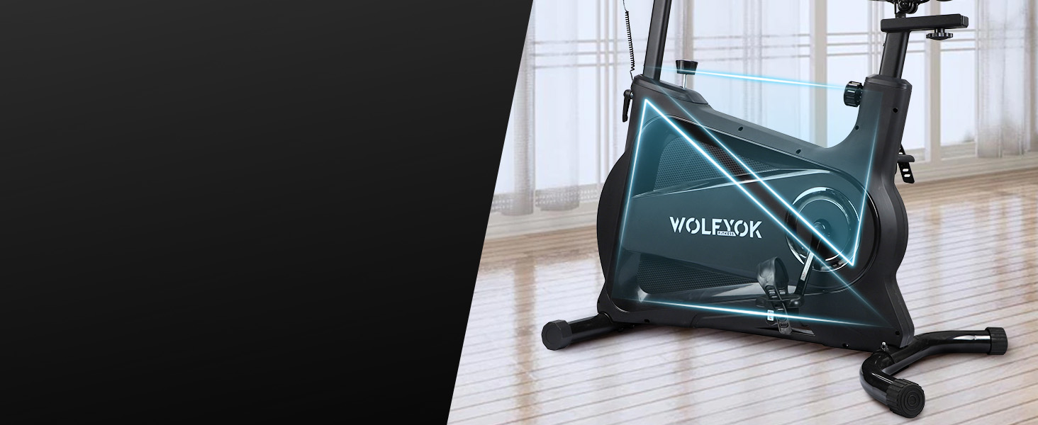 Amazon.co.jp: 【国内ブランド】Wolfyok fitness エアロバイク 家庭用 極静音【可視化運動世代・アプリ連動式】 フィットネスバイク スピンバイク マグネット負荷式 無 ...