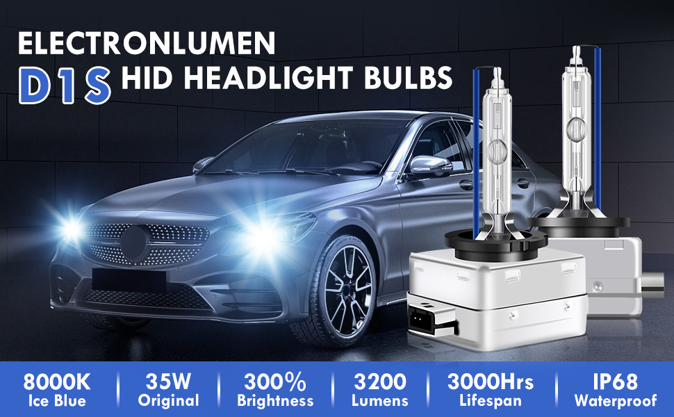 Amazon.com: ELECTRONLUMEN D1S HID Xenon Headlight Bulbs 35W 8000K High Low Beam Replacement ...