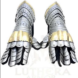 Amazon.com: LUTHERA ARMOR Medieval Brass Gauntlets Medieval Templar ...