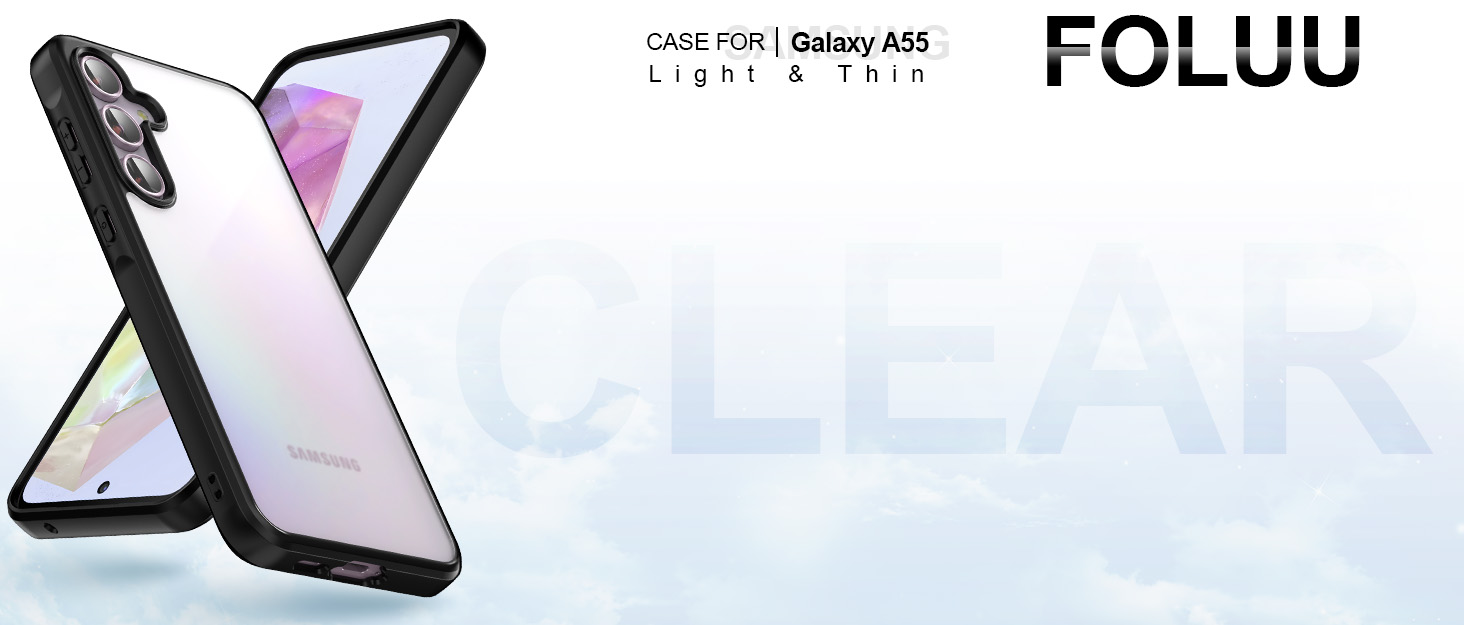 Foluu Designed for Samsung Galaxy A55 5G Case, Silicone Shockproof Phone Case with [Soft Anti ...