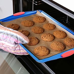 Amazon.com: NutriChef 3-Piece Nonstick Cookie Sheets for Baking ...