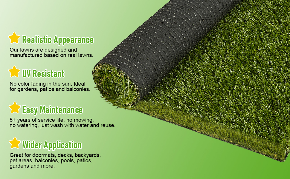 Amazon.com: CooRug Artificial Grass Outdoor, 5x8 Ft Realistic Artificial Turf Grass Rug, Large ...