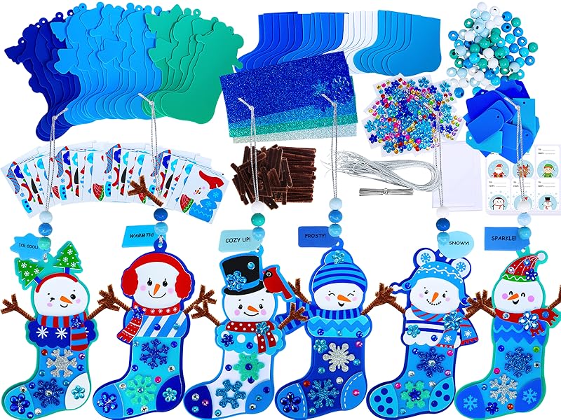 Amazon.com: Winlyn 24 Sets Christmas Craft Kits Winter Crafts DIY ...