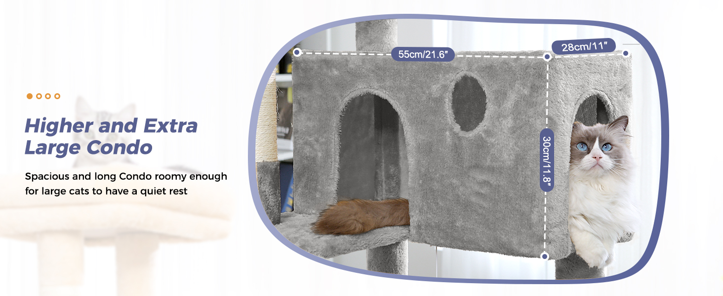 Amazon.com : Meow Sir Large Cat Tree for Large Cats 70 Inches Tall Cat Tower with Large Hammock ...