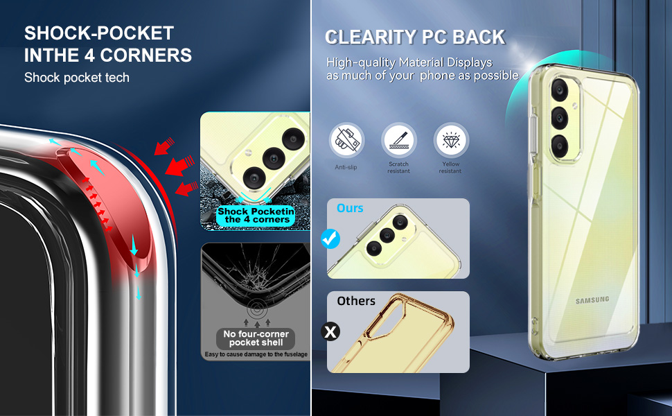 Amazon.com: for Samsung Galaxy A25 5G Phone Case, with [Tempered Glass Screen Protector][Built ...