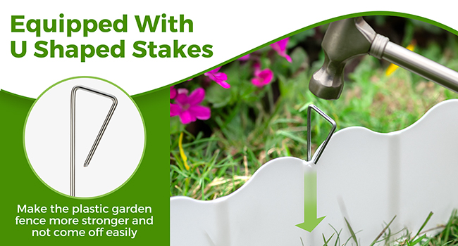 Amazon.com : HIKUIBU Garden Edging Border, 25PCS Plastic No Dig Landscape Edging Border, 13.12ft ...