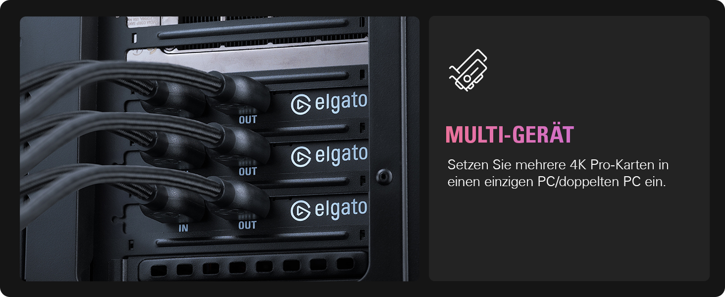 Elgato 4K Pro, Interne Capture-Karte: 8K60-Passthrough/4K60 HDR10 mit ...