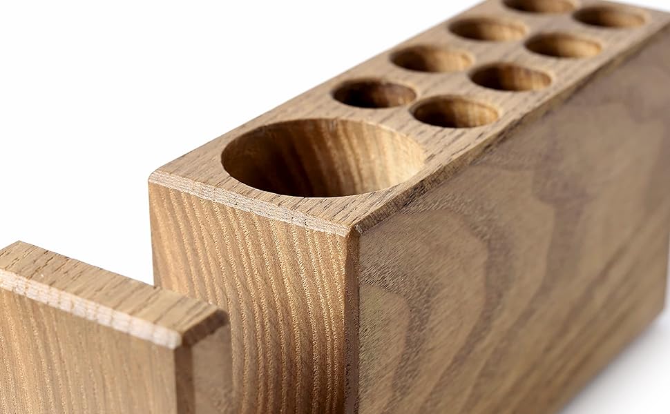 TOROS STORE Stiftehalter aus Holz Schreibtisch - Stifte Organizer aus braunem Walnussholz ...