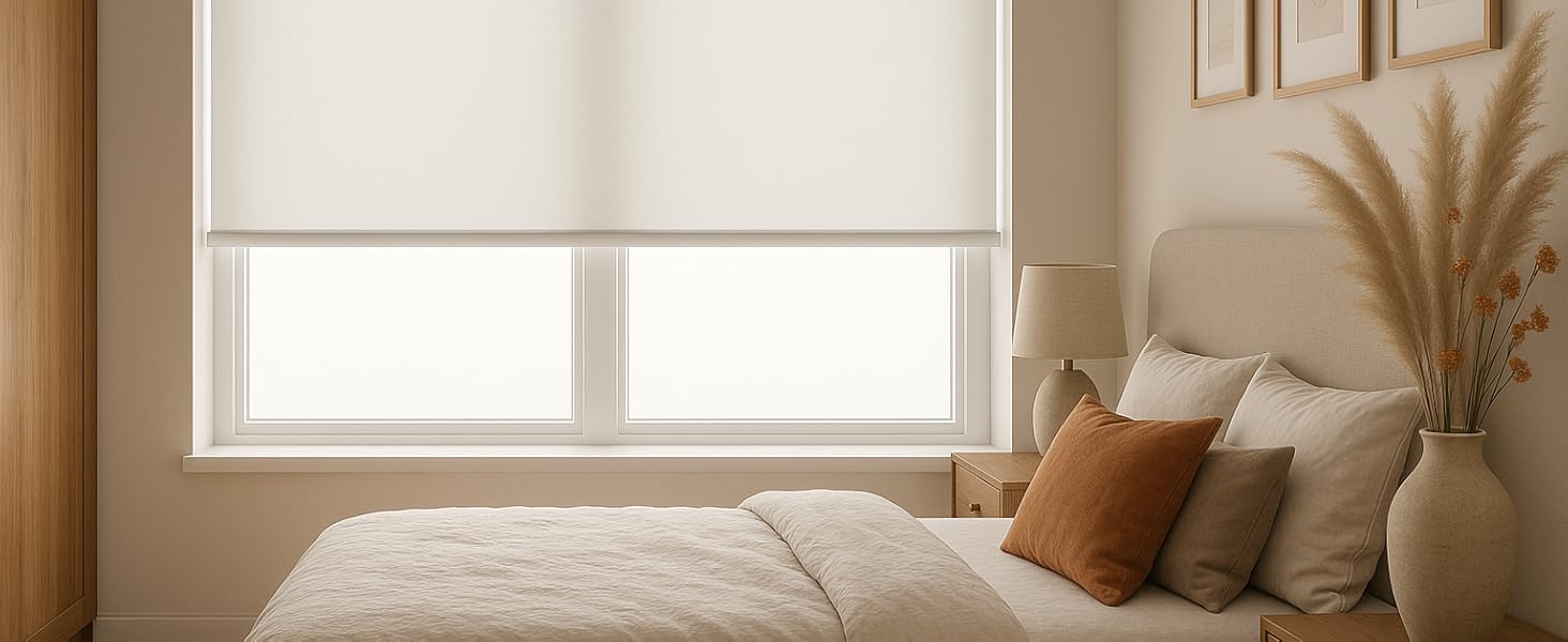 Amazon.com: SHADESLINE Cordless with Valance 100% Blackout Window Shades Pull Down Window Blinds ...