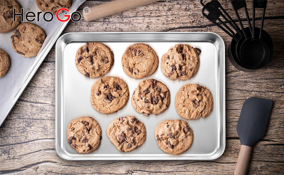 Herogo Baking Tray Set of 4, Stainless Steel Oven Tray Set ...