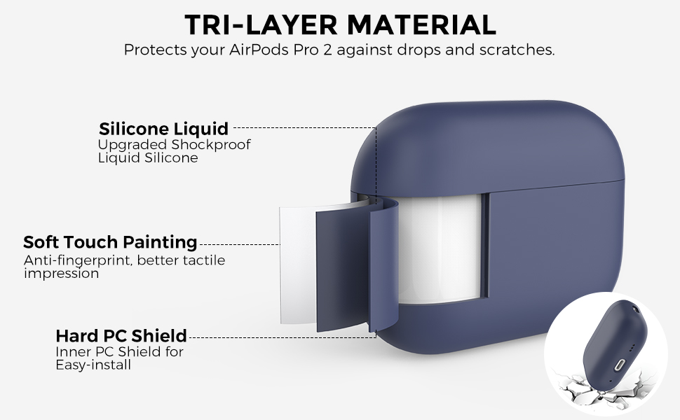 Amazon.com: AhaStyle AirPods Pro 2nd Generation Case Protective Cover [Front LED Visible] [Added ...