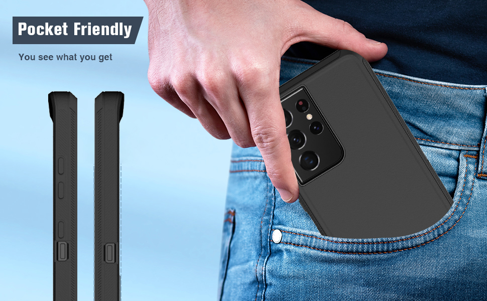 Amazon.com: Aliruke Case for Samsung Galaxy S21 Ultra Phone Case for S21 Ultra 5G Black/Black ...