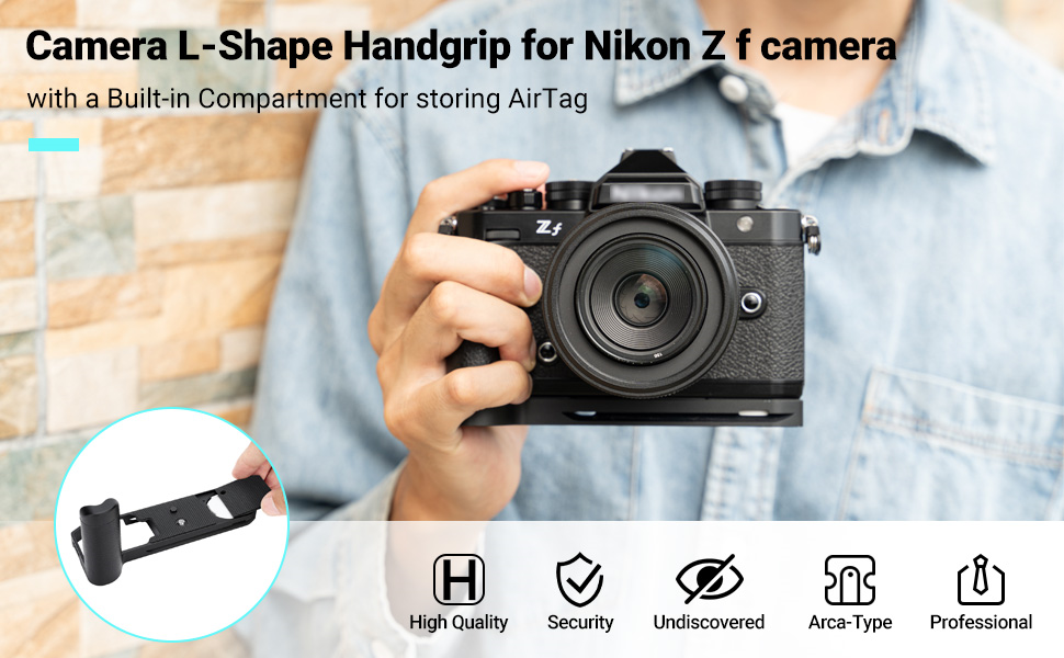 Amazon.com : Metal Hand Grip L Bracket for Nikon Z f Camera, Zf Handgrip Holder with Built-in ...