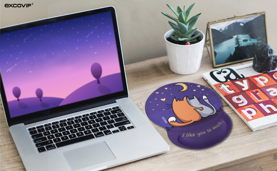 EXCOVIP Gel Mouse Pad with Wrist Rest Support Pad, Gaming Ergonomic ...