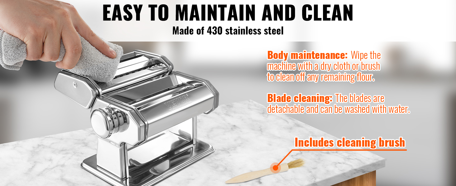 Amazon.com: VEVOR Pasta Maker Machine, 9 Adjustable Thickness Settings Noodles Maker, 150 ...