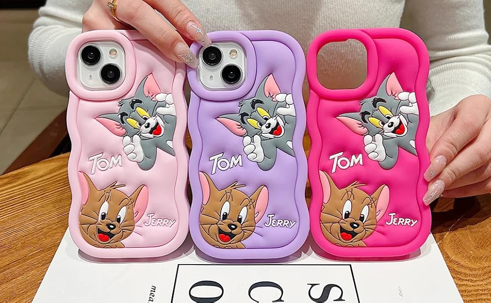 Case Creation for Redmi 13C 5G Tom and Jerry Cartoon Case, 3D Curly Tom&Jerry Wave Cute Full ...
