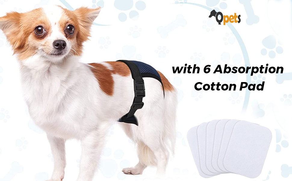 Buy Qpets® Pet Use Breathable Reusable Female Dogs Diapers with 3 Absorbption Cotton Pad Comfort ...