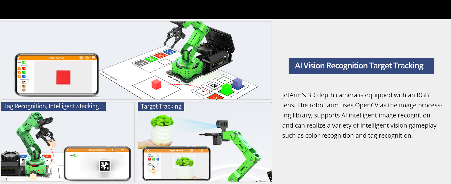 Amazon.com: HIWONDER ROS2 ROS1 ChatGPT Robotic Arm 6DOF Flexible AI Model Smart Programming ...